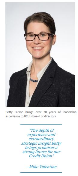 BCU | Betty Larson Joins BCU Board of Directors